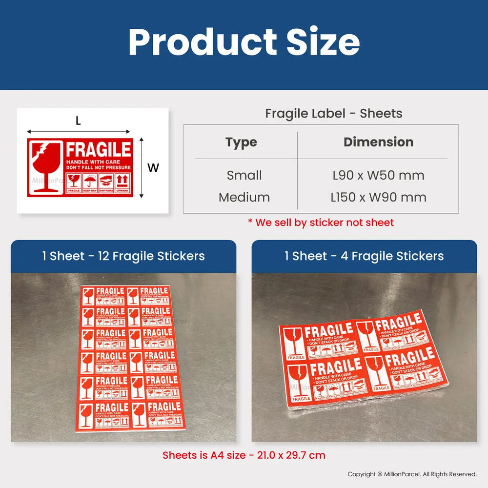 Fragile Label - - Ensure your fragile items arrive safely - MillionParcel