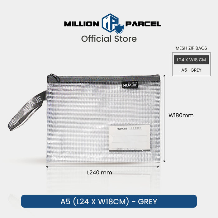 Huajie File Organizer Mesh Pouch | Mesh Zip Bags - MillionParcel