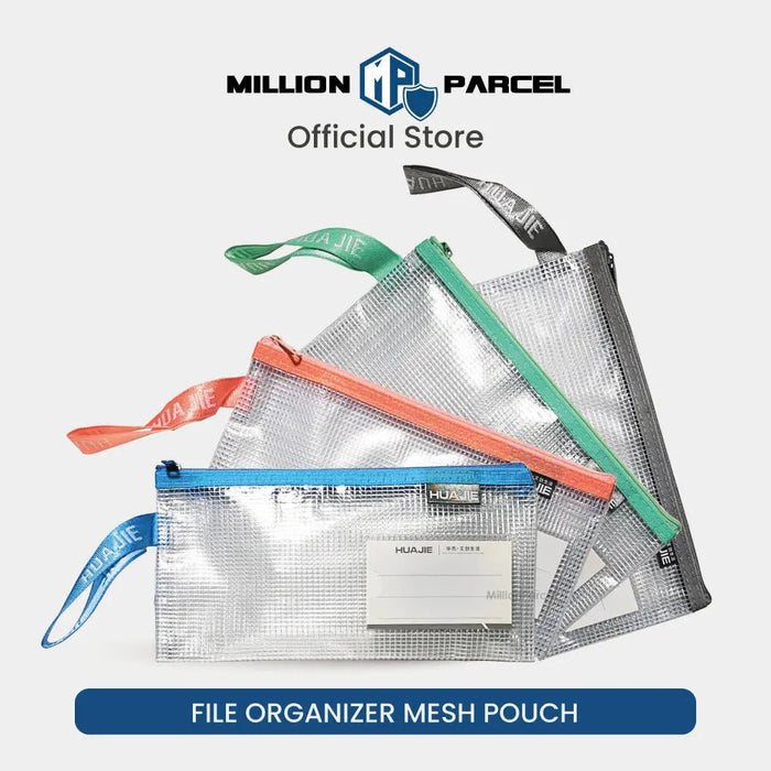 Huajie File Organizer Mesh Pouch | Mesh Zip Bags - MillionParcel