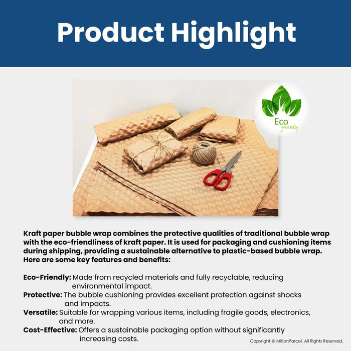 Eco-Friendly Kraft Paper Bubble Sheet - Protect & Ship Safely