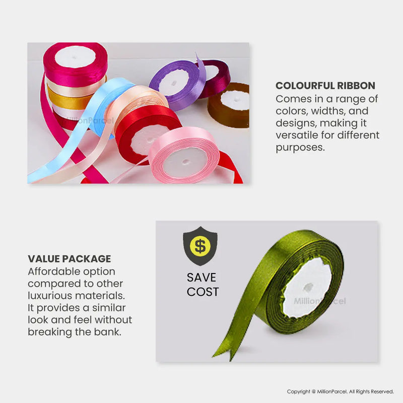 Satin ribbon 2cm x 22m (1 Roll) - MillionParcel