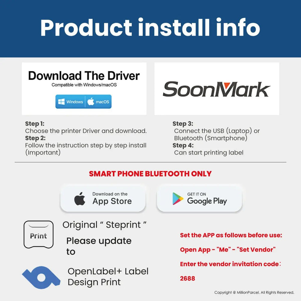 SoonMark Thermal Sticker Label Printer | M4202 & M4201 Model