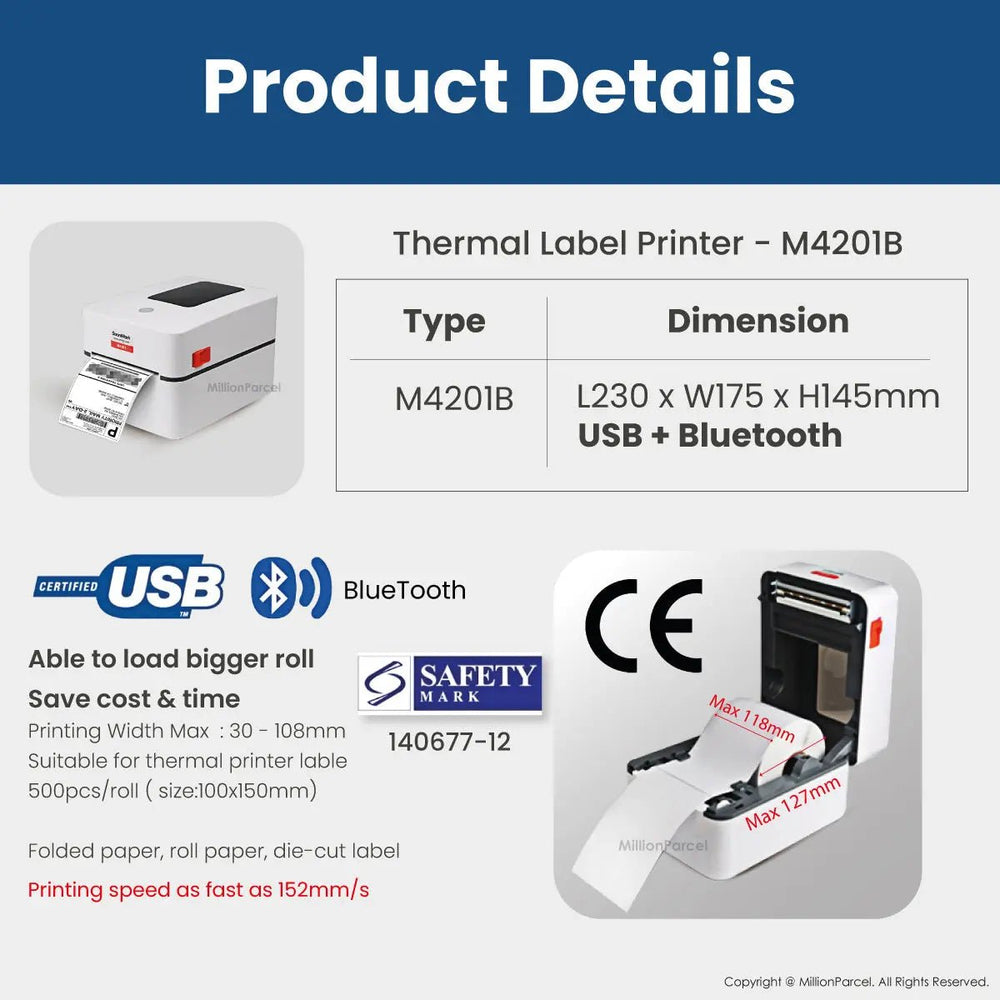 SoonMark Thermal Sticker Label Printer | M4202 & M4201 Model