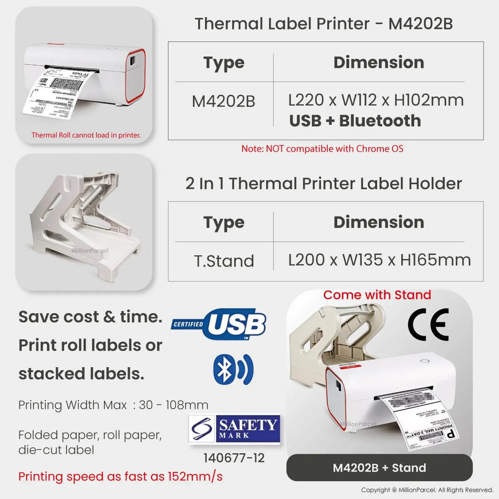 SoonMark Thermal Sticker Label Printer | M4202 & M4201 Model