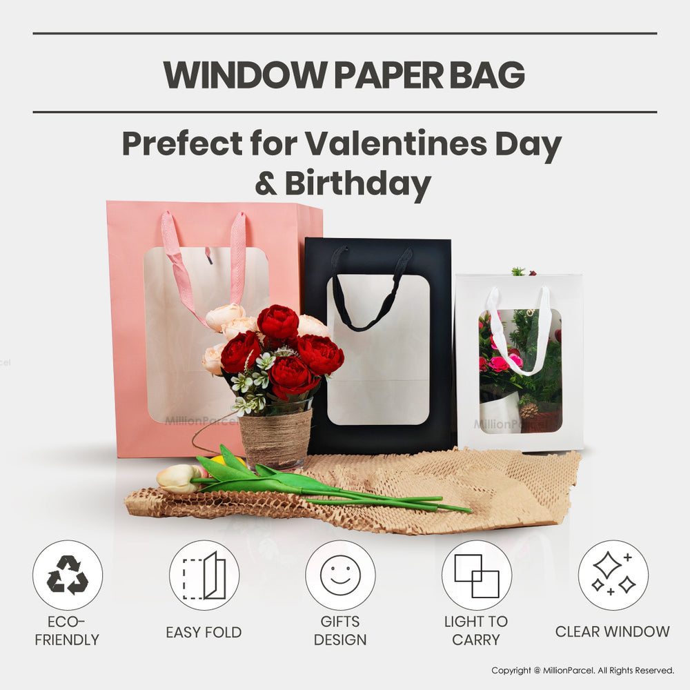 Window Paper Bag - Perfect Gift Packaging for Valentines & Birthdays