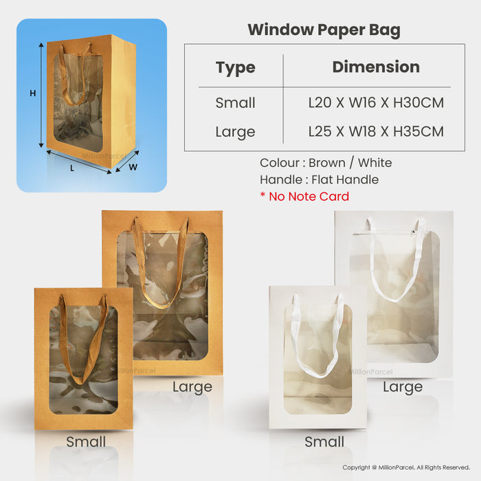Window Paper Bag | Perfect for Valentines Day & Birthday