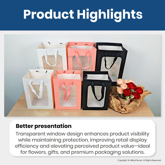 Window Paper Bag - Perfect Gift Packaging for Valentines & Birthdays