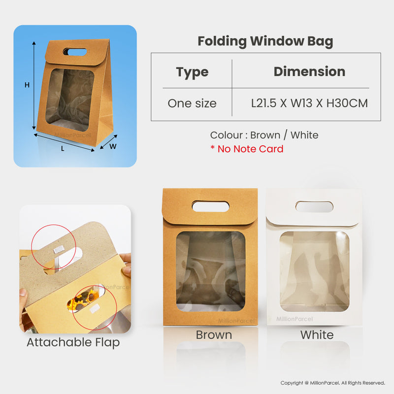 Window Paper Bag | Perfect for Valentines Day & Birthday
