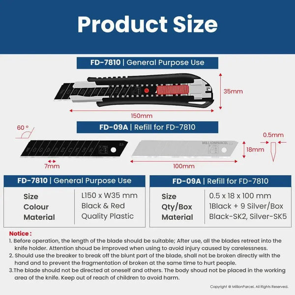 Woodpecker Utility Knife | Versatile, Safe & Durable Cutting Solutions