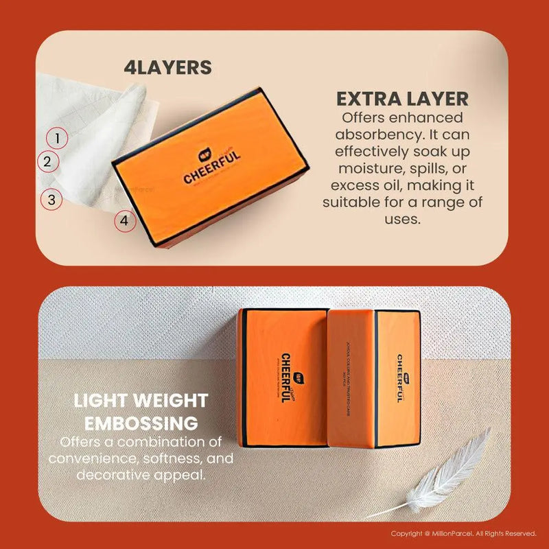 Botare Facial Tissue | Cheerful Design | 4ply x 90 sheet - MillionParcel