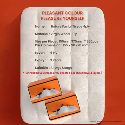 Botare Facial Tissue | Cheerful Design | 4ply x 90 sheet - MillionParcel