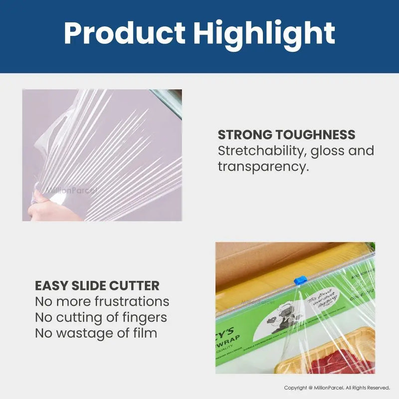 Lacy’s PVC Cling Film & Zipwrap with cutting blade - MillionParcel