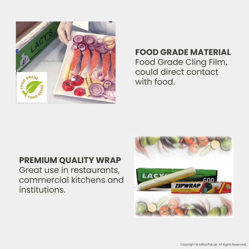 Lacy’s PVC Cling Film & Zipwrap with cutting blade - MillionParcel