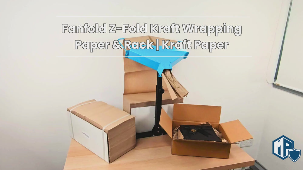 Fanfold Z-Fold Kraft Wrapping Paper & Rack: Eco-Friendly Packaging