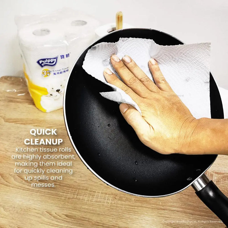 Pulppy Kitchen Towel Tissue | Premium Quality 3ply | 4 roll x 60 sheet ...