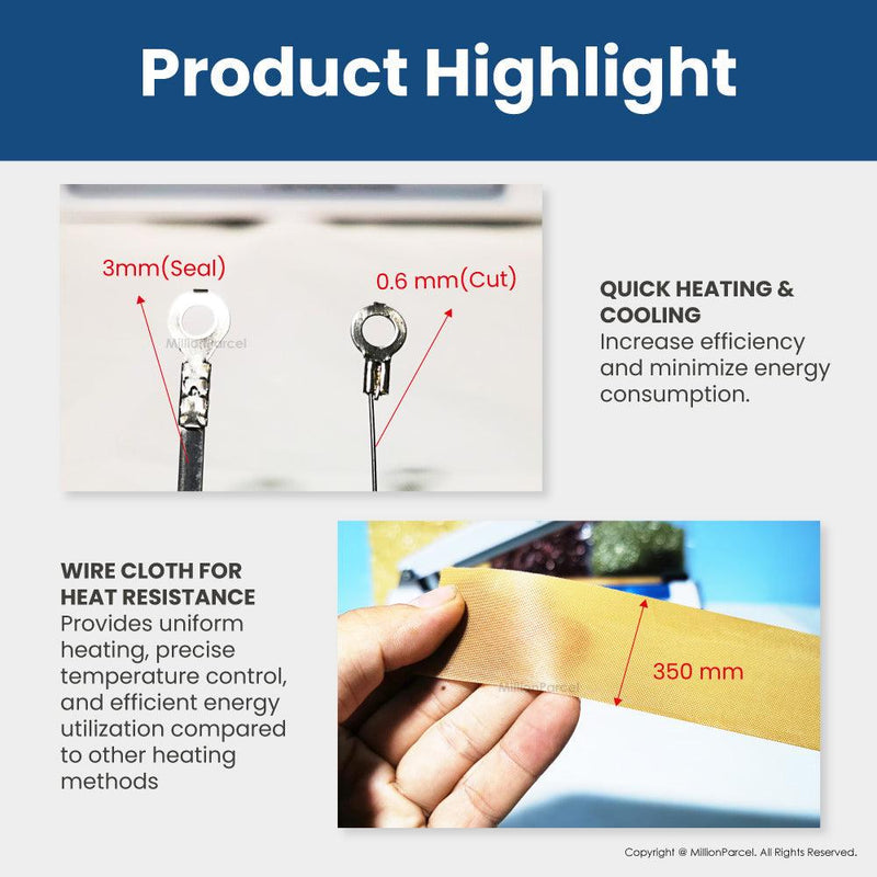 Sealing Machine Heat Wire + High Temperature cloth + Silicone Strips ...